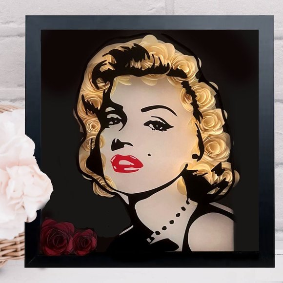 Wall Decor | Marilyn Monroe Paper Flower Shadow Box | Poshmark